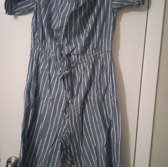 Ysmg | Pants & Jumpsuits | Ysmg Blue And White Striped Women Romper ...